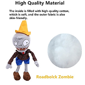 Suyudian 12" 1 PCS PVZ Plant and Zombies Plush Brown Coat Toys Stuffed Soft Doll Roadblock Conehead Zombie New