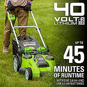 Greenworks 40V 20-Inch Cordless (2-In-1) Push Lawn Mower, 4.0Ah + 2.0Ah Battery and Charger Included 25302
