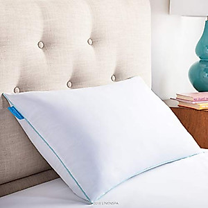 Linenspa Shredded Memory Foam Pillow with Gel Memory Foam, Standard, White & Smooth Top Premium Twin Mattress Protector Waterproof, Top Protection Only, Twin Waterproof Mattress Covers, White