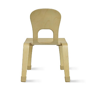 2xhome Kids Size Real Wood 10" or 12" Seat Height Side Accent Stackable Wood Chair Rubber Floor Protectors (12" Seat Height)