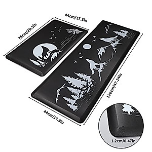 Hoikwo Wolf Decor Anti-Fatigue Comfort Kitchen mat for Standing, Kitchen Decor Wolf Gift Rugs and Mats for Men