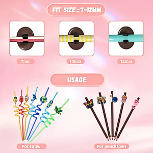 Zddaoole 60 Pcs Cute Pencil Topper Decoration, Different Pencil Clip Designs, Suitable for School Prize, Classroom Reward, Gift Idea