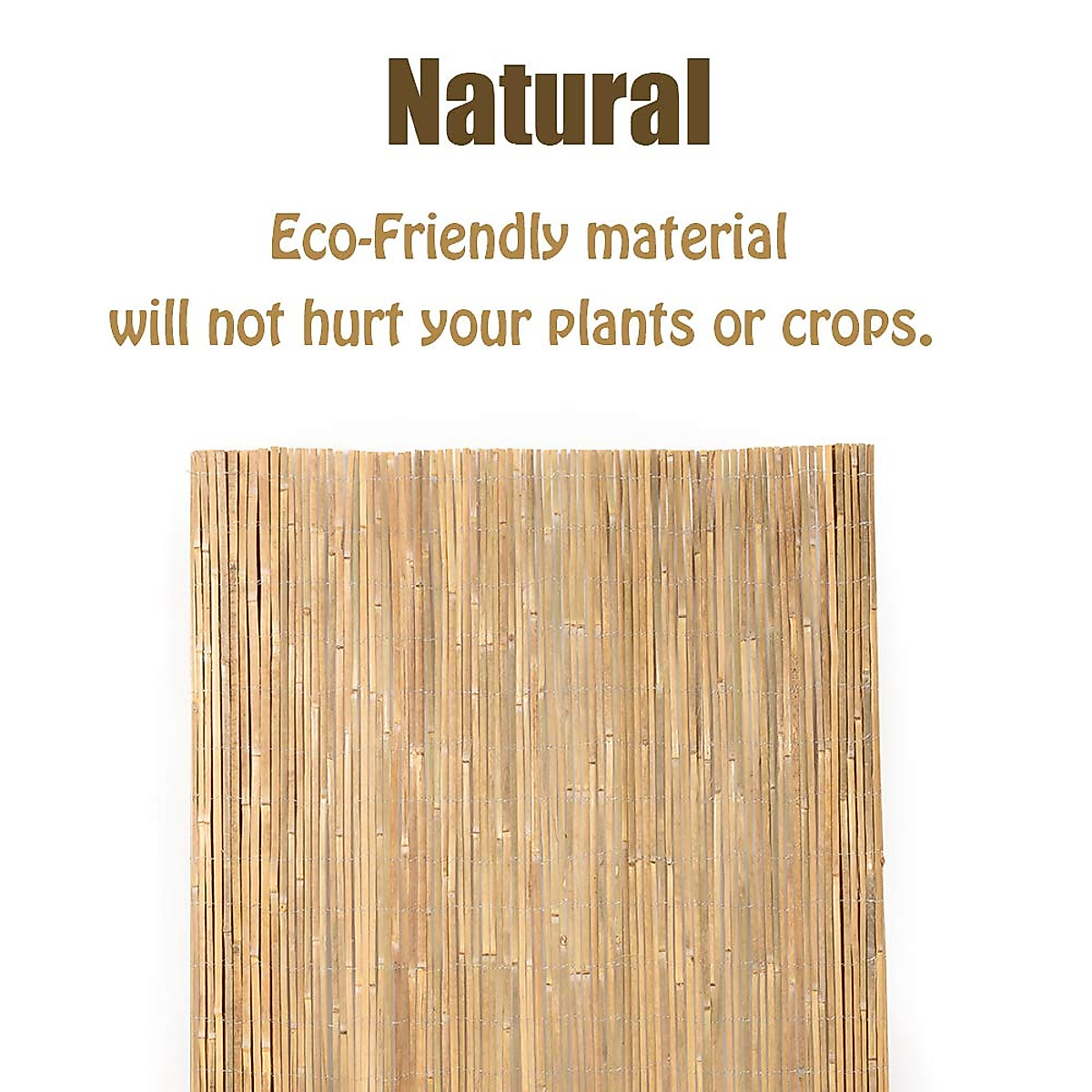 Mininfa Natural Bamboo Slat Screening, Eco-Friendly Privacy Slat Fence, Bamboo Screen Panel Roll for Balcony or as Wind and Sight Protection (1.2m x 4m)