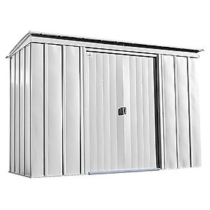 Arrow Classic Steel Storage Shed, 10x4, Flute Grey