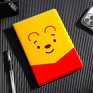 FYWZXED Pooh Bear Leather Notebook Pooh and Piglet for Women Men Cartoon Animation Lover Gifts Friendship Birthday Graduation Gifts for Son Daughter 200 Pages,For School (Pooh Bear)