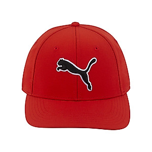 PUMA Evercat Dillon Stretch-Fit Cap, Firey Red/Black, L/XL
