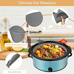 Silicone Slow Cooker Liners Fit 7-8 QT Oval Slow Cooker Crock Pot, Food Grade Silicone Crock Pot Liners Reusable & Leakproof Dishwasher Safe Crockpot Liner