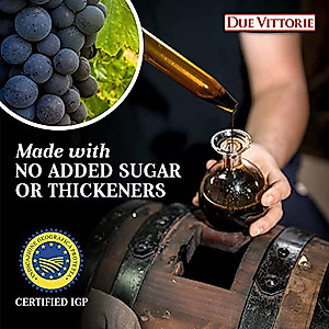 Due Vittorie Oro Gold, Barrel Aged Balsamic Vinegar of Modena IGP With Cork Pourer, All-Natural, Extra Dense Premium Vinegar Aceto Balsamico di Modena IGP Italy - 8.45fl oz / 250ml - Pack of 2