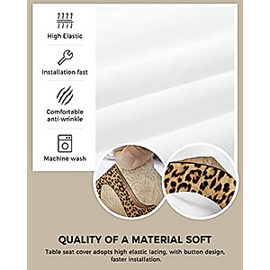 Stretch Chair Seat Cover-Set of 4, Sexy Leopard High Heel Shoe Kitchen Chair Slipcovers Washable Removable Cushion Protector for Dining Room Party Decor-Retro Wildlife Animal Skin