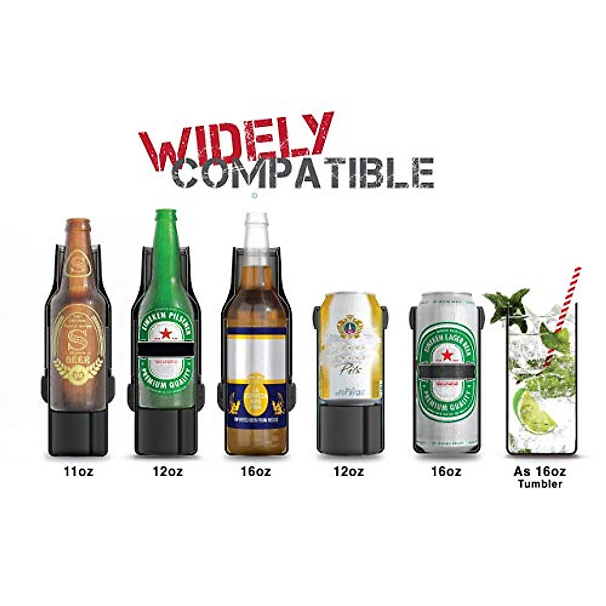 4 in 1 Insulated Bottle & Slim Can Cooler for Beer, Perfect for 11oz, 12oz & 16oz Cans & Beer Bottles - Patent Pending Stainless Steel Insulated Can Cooler Design That Keeps Drinks Cold for X Hours