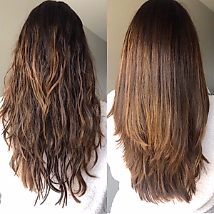 Adagio California Blowout Brush: 2-in-1 Hot Air Brush Styler and Dryer - Negative Ion Round Brush - Hair Dryer Brush with Straightener Function - Hair Styling Tools for Women… (2-inch, Rose Gold)