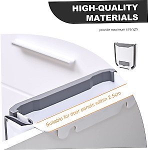 PRETYZOOM 1pc Trash Can Folding Storage Bin Trash Basket Storage Tank Wall-Mounted White
