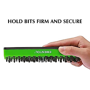 EMENTOL 1/4" Magnetic Bits Holder - Green, 43PCS Hole, Bit Organizer with Strong Magnetic, Magnetic Bits Organizer