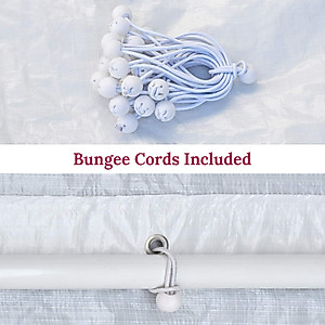 BenefitUSA 12'x20' Carport Canopy Tent Garage Replacement Top Tarp Car Shelter Cover w/Ball Bungees (with Edge)