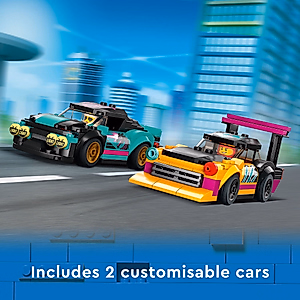 LEGO City Custom Car Garage 60389, Toy Garage Building Set with 2 Customizable Cars and Car Accessories, Pretend Play Mechanic Toy with 4 Minifigures, Gift Idea for Christmas for 6 Year Old Kids