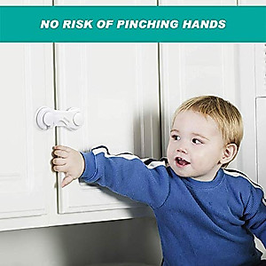 Cabinet Locks - Adoric Life Child Safety Locks 4 Pack - Baby Safety Cabinet Locks - Baby Proofing Cabinet Kitchen System with Strong Adhesive Tape