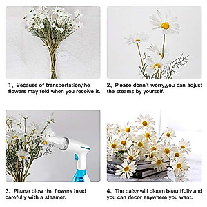 AmyHomie Artificial Flowers,10 pcs Silk Daisy, Artificial Gerber Daisy for Home Decoration, Fake Wildflowers Spring Flowers for Wedding Decoration(Milk White)
