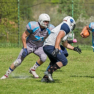 Zhanmai 4 Pairs Funny Basketball Volleyball Football Softball Soccer Socks Novelty Sports Casual Crew Socks Funky Gifts for Men Women (Football Style)