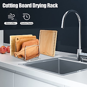 Joy Aid Cutting Board Organizer - Kitchen Organizer for Pans, Baking/Cookie Sheets, Cooling Racks and Serving Trays, 4 Slots of 2 Widths