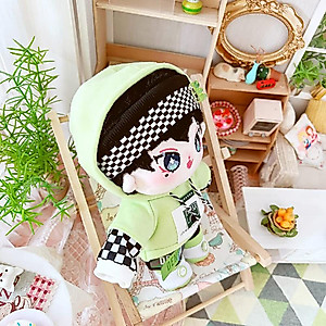 niannyyhouse 20cm Plush Doll Clothes Headwear Hoodie Pants Shoes Loose Cave Bear Set 8in Soft Stuffed Plush Toy Dress Up (Green)