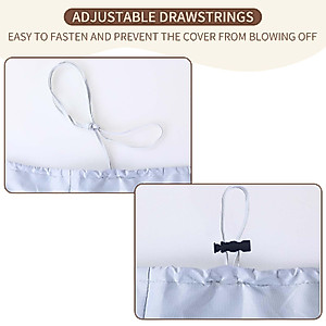 HOMBYS Outdoor Daybed Cushion Cover,Outdoor Round Bed Cushion Cover,Replacement Sunbed Cushion Cover with Drawstring,Patio DayBed Mattress Cover,Cover ONLY,Light Grey