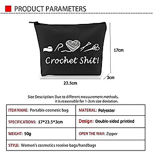 G2TUP Yarn Storage Bag Knitting Zipper Pouch for Crochet Beginners Knitting Lovers Crochet Sht (Knitting Black Zipper Pouch)