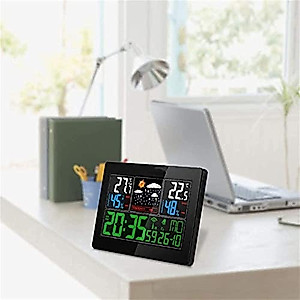 YOUOOK Weather Station Wireless Indoor Outdoor Multiple Sensors, Digital Atomic Clock Weather Thermometer, Temperature Humidity Monitor Forecast Weather Stations with Backlight