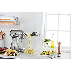 KitchenAid Fruit and Vegetable Spiralizer Attachment Stand Mixer, Polished Aluminum