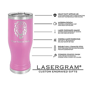 LaserGram 14oz Vacuum Insulated Pilsner Mug, MA Medical Assistant, Personalized Engraving Included (Light Purple)