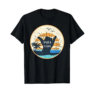 Pura Vida Costa Rica Shaka Sign Surfing Surfer Gift T-Shirt