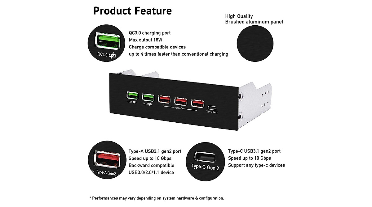 EZDIY-FAB USB Hub with 10Gbps Data & Fast Charging Port