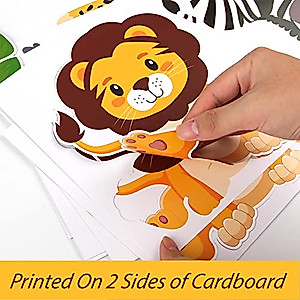 30 Pieces Jungle Animal Cutouts Safari Jungle Cut-Outs for Bulletin Board Classroom Baby Shower Animals Theme Birthday Party Decorations