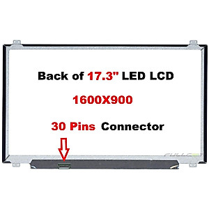 FULLCOM New LCD Replacement Screen HD+ 1600x900 (Non Touch) 17.3 Inch (with Brackets) 30 Pin for Lenovo IdeaPad 320-17IKB 80XM for Laptop/Display/Screen/LCD Application