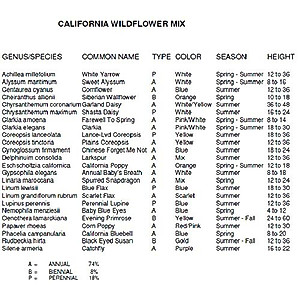 Non GMO Bulk California Wildflower Seed Mix (1 lb) 843,000 Seeds