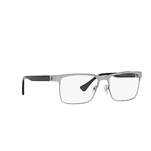 Versace VE 1285 1001 Gunmetal Metal Rectangle Eyeglasses 56mm
