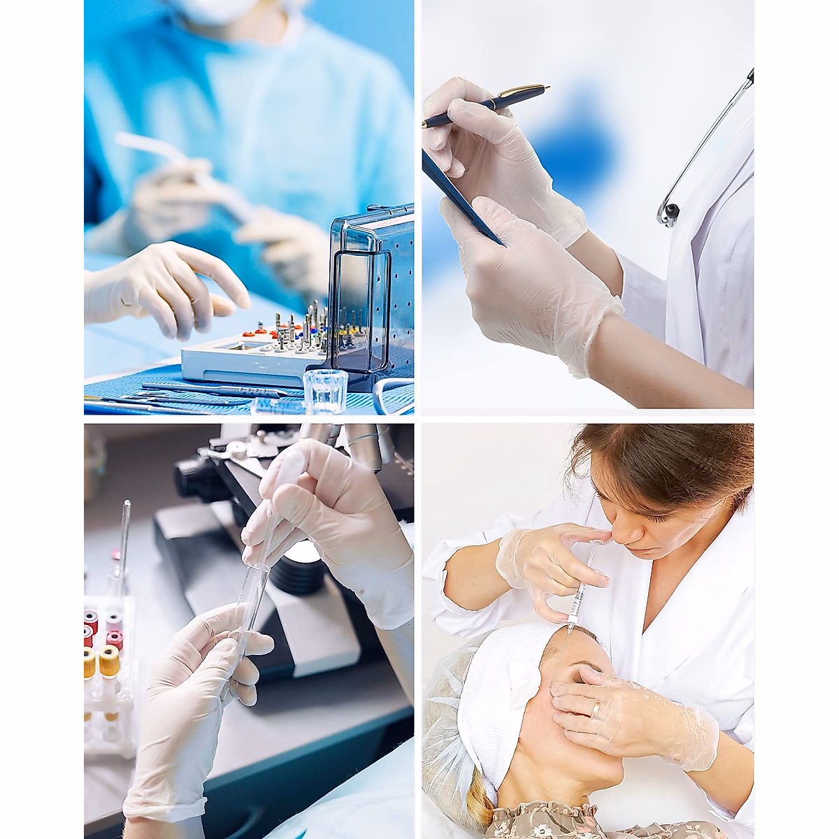 JMU Clear Vinyl Exam Gloves Small 100 Count, Latex Free Powder Free, 4 mil Thick Disposable Vinyl Gloves, Food Safe Gloves