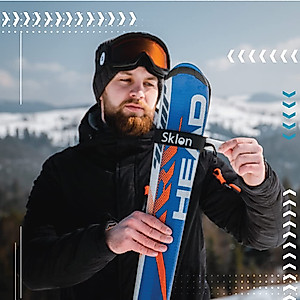 Sklon Ski Strap Fasteners - Rubber 2 Pack Carrier - Securely Transport Your Skis - Ski Accessories Great for Carrying Ski Gear - Men, Women and Kids