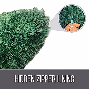 The Connecticut Home Company Shag Throw Blanket and Shag Pillow Cases Set of 2, Both in Dusty Rose Color, Throw Size 65x50, Throw Pillow Case Size 18x18, 2 Item Bundle