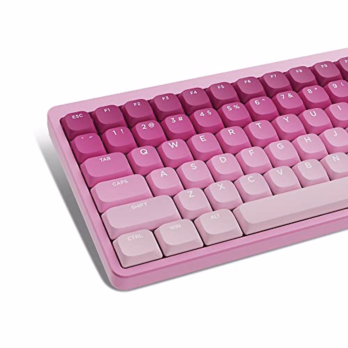 SDYZ XVX Low Profile Keycaps - Custom Gradient PBT for 60% 65% 75% 100% Cherry Gateron MX Switches (Low Profile and Traditional) Mechanical Keyboard - Pink
