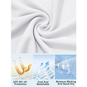 MAGCOMSEN Running Shirts Performance T Shirts Athletic Shirts Tank Top Gym Shirts Women Long Sleeve Shirts Casual Womens UV Protection Shirts White