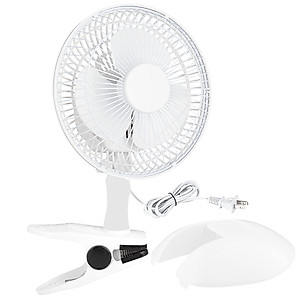 RamPro Portable Desk and Clip on Fan, 6 Inch Fans Small and Quiet Plug In, Small Personal Cooling Fan for Desk Home Bedroom Office, 2 Speed, Adjustable Tilt, White