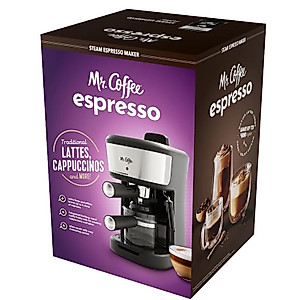 Mr. Coffee® 4-Shot Steam Espresso, Cappuccino, and Latte Maker Black