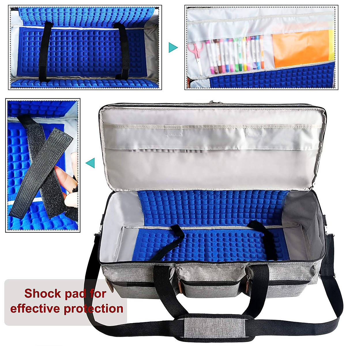 Damocles Cutting Machine Carrying Bag Portable 3-Layer Shock Absorbent Cutting Machine Tote Bag Compatible with Cricut Explore Air 2 & Cricut Maker (Grey)