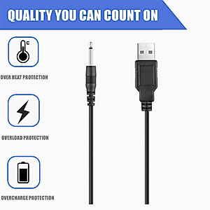 CJP-Geek 3ft Black USB to DC Power Charger Cable Cord Replacement for PSU