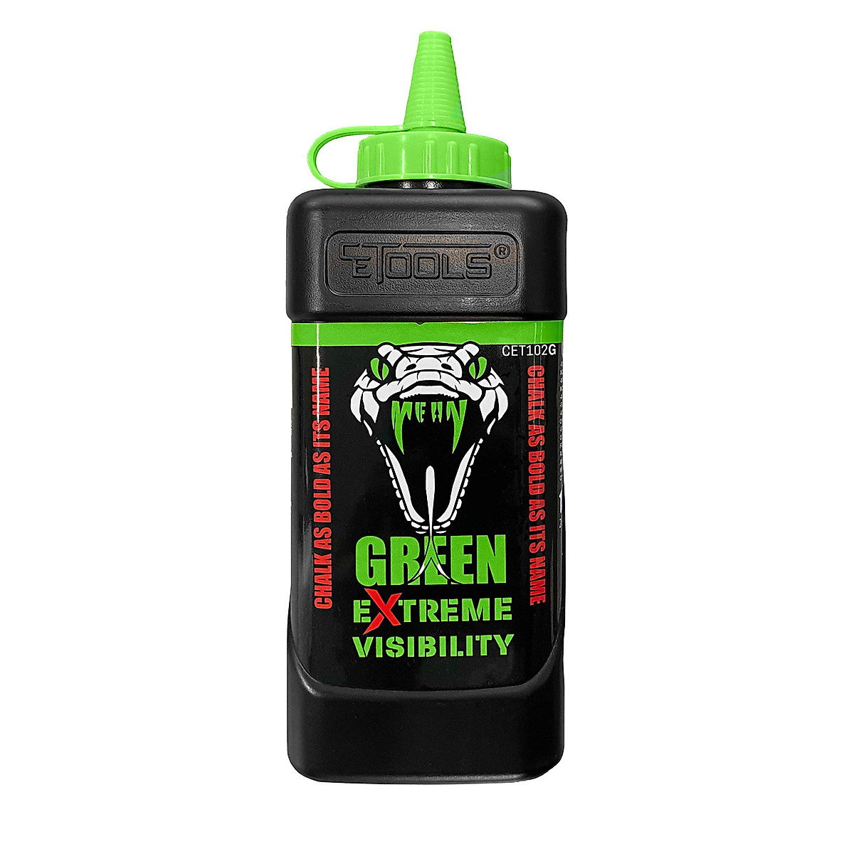 CE TOOLS Snapback Releasable Chalk Line Tip with Mean Green Extreme Visibility Marking Chalk