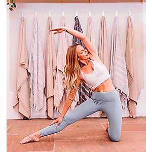 Yogalicious High Waist Ultra Soft Lightweight Leggings - High Rise Yoga Pants - Black Lux 25" - Large