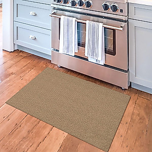 Ivissy Small Braided Rugs 2x3 Ft Area Rugs for Entryway Washable Rug Throw Rugs with Rubber Backing Cotton Woven Door Mat Indoor Entrance Front Door Rugs for Foyer Bathroom Kitchen, Tan/Brown