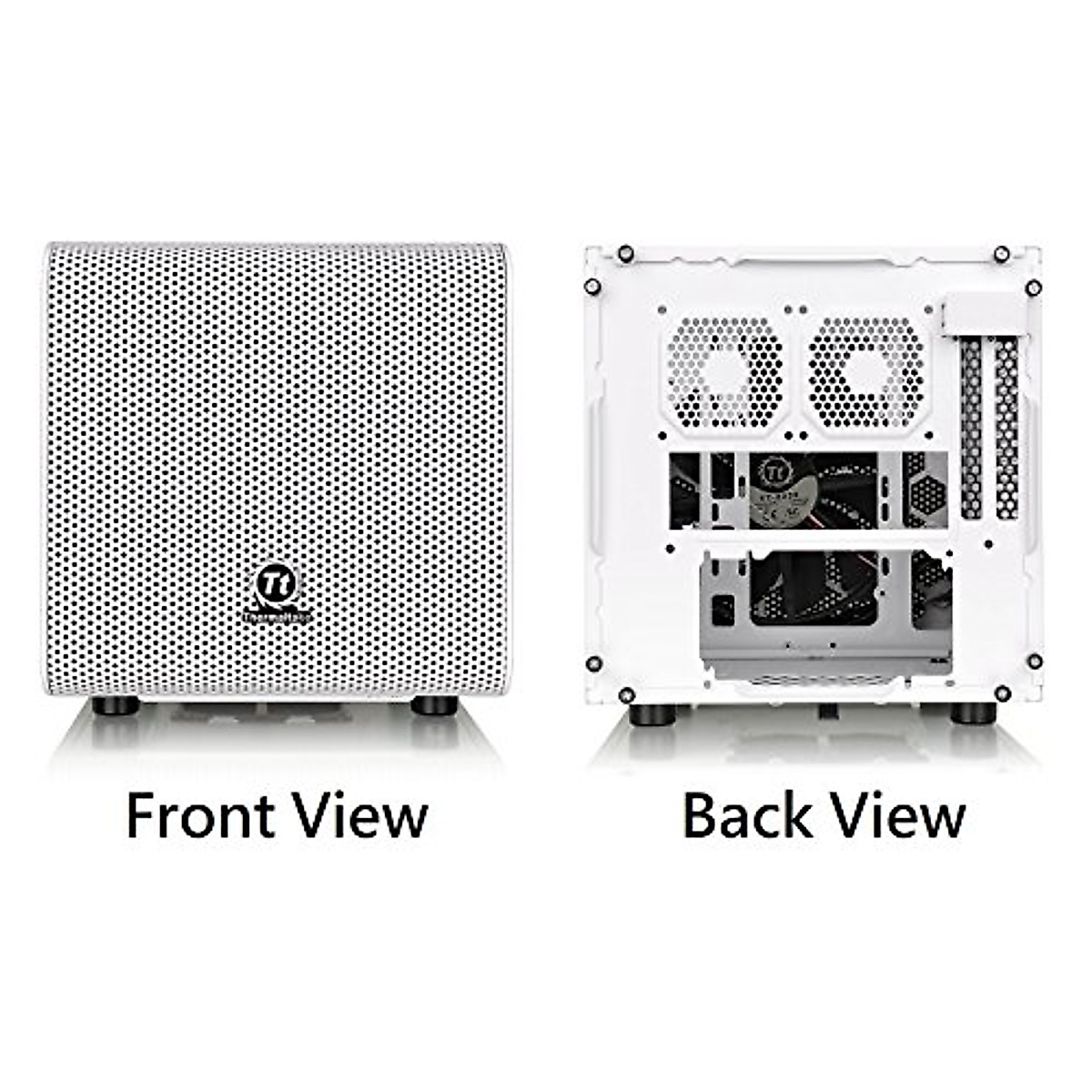 Thermaltake Core V1 Snow Edition SPCC Mini ITX Cube Computer Chassis CA-1B8-00S6WN-01, White