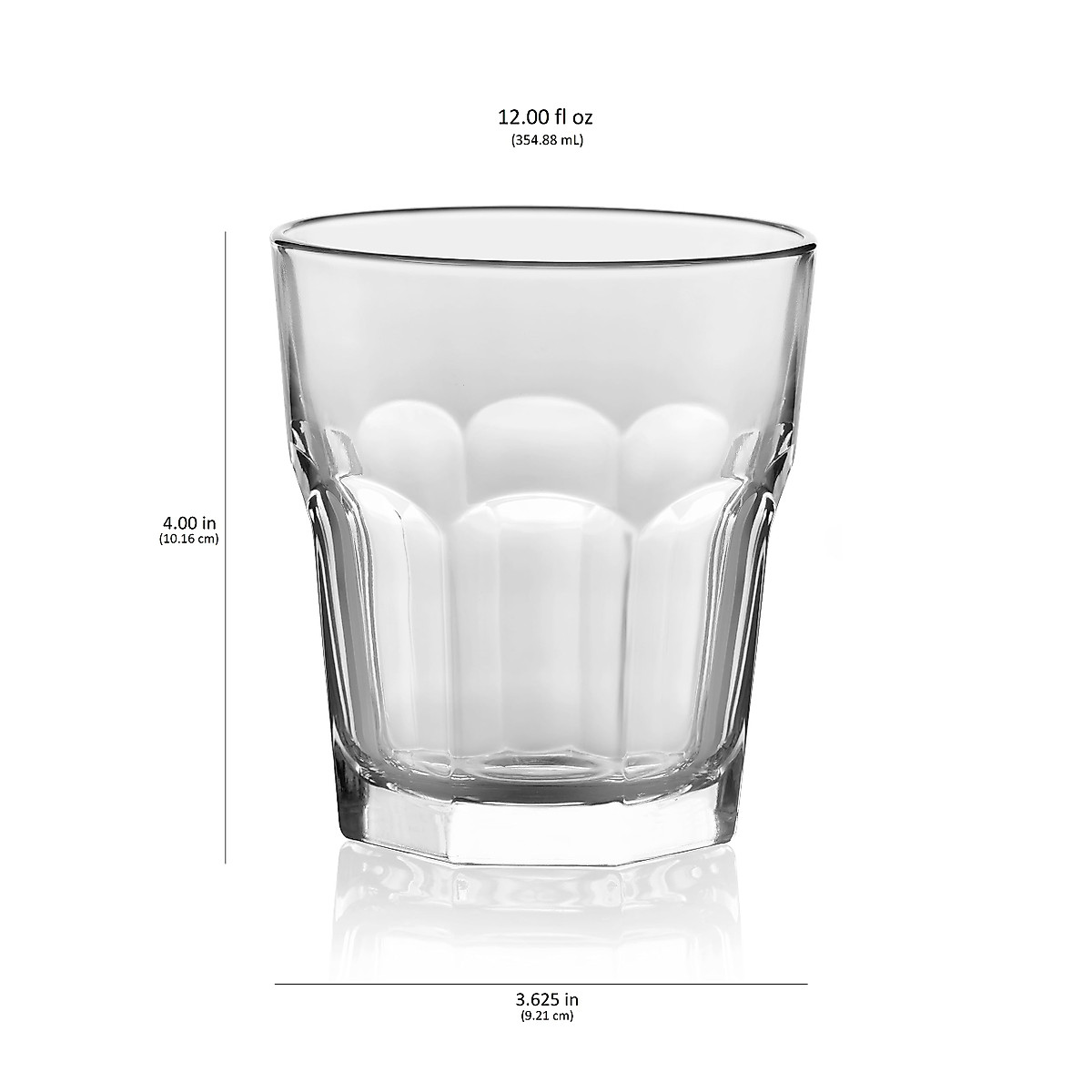 Libbey Gibraltar Rocks Glasses Set, Iconic Glassware Drinking Glasses Set of 12, Stunning, Heavy Duty, Dishwasher Safe Glasses for Everyday Use