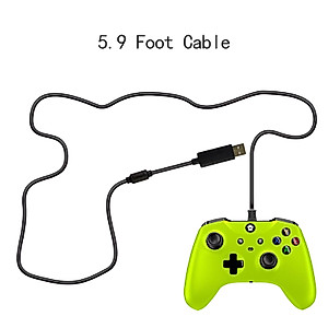 SZDILONG Wired Controller for Xbox One, Xbox Series X|S, PC Wired Controller with 5.9-Foot Cable and 3.5 mm Audio Jack, Green